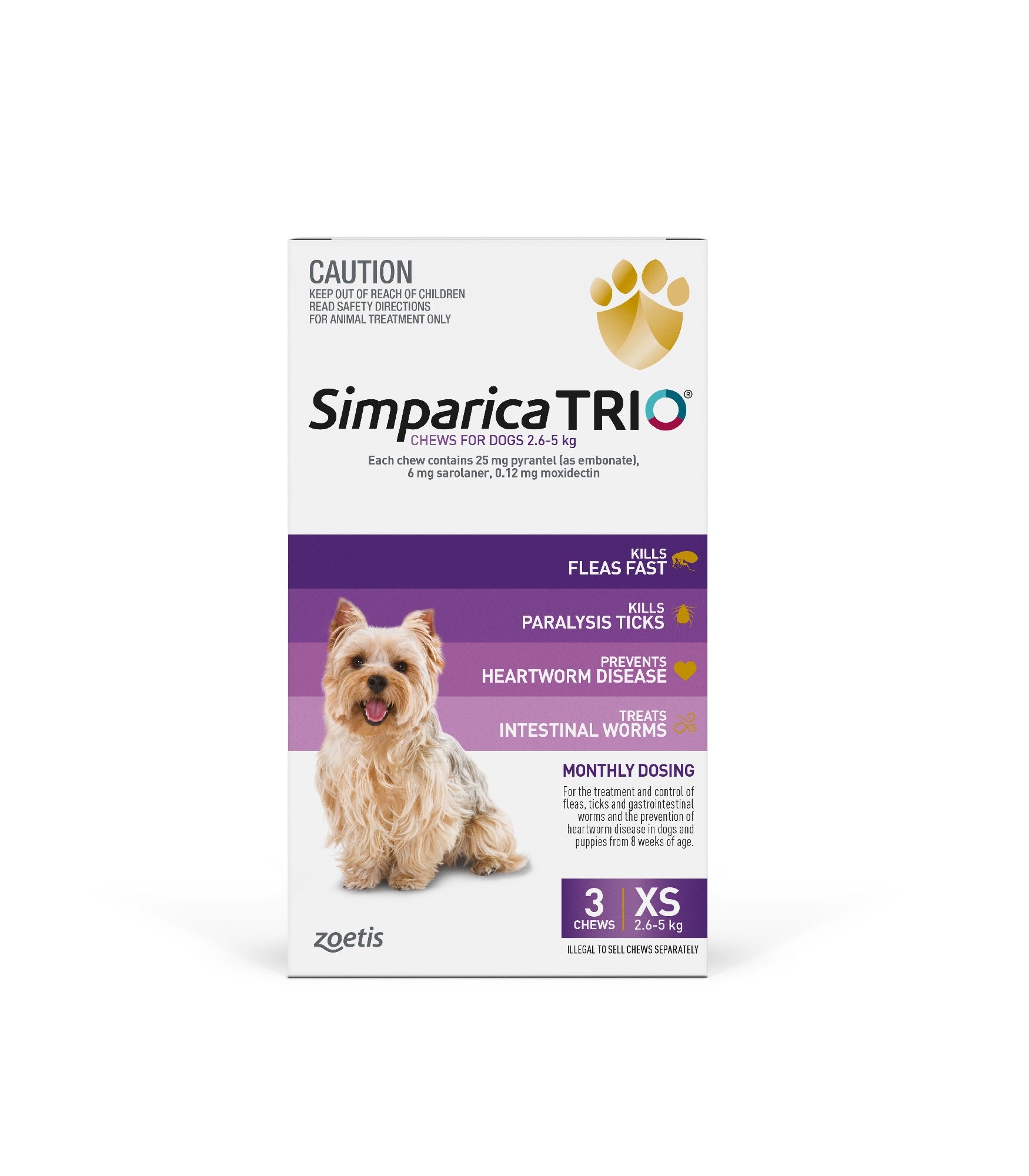 Simparica Trio 2.6-5KG 3 PACK – The Pet Place